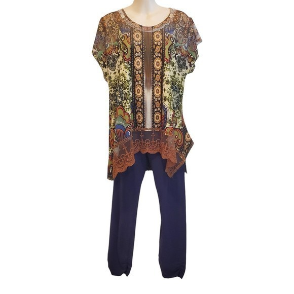ONE WORLD | Pants & Jumpsuits | One World Top And Matching Pants Green ...